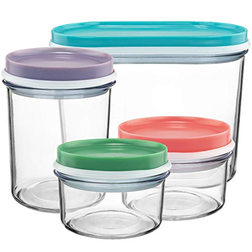 Southern Homewares Nestable Stackable Food Storage Containers Set of Four Perfect Pantry Organizer Solution Plastic Food Bins