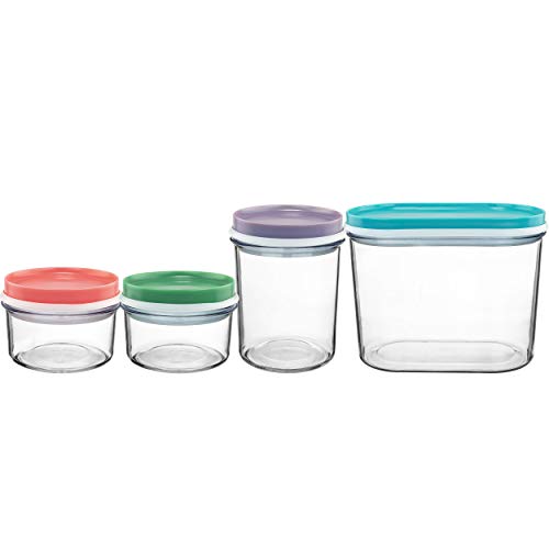 Southern Homewares Nestable Stackable Food Storage Containers Set of Four Perfect Pantry Organizer Solution Plastic Food Bins