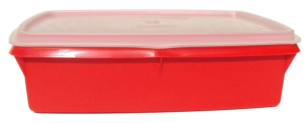 Tupperware Vintage 3 Piece Stow N Go Divided Craft Organizer with Removable Tray in Red