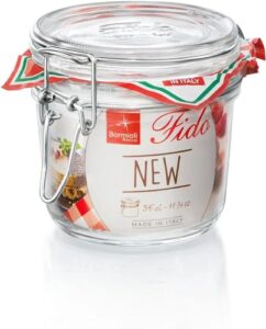 bormioli rocco fido storage jar 11.75 oz, set of 12