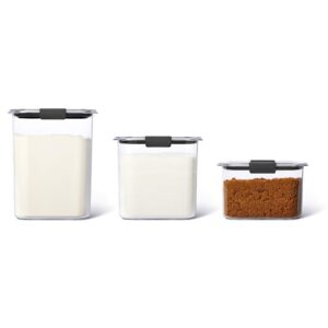 Rubbermaid Brilliance Food Storage Containers Bundle (Set of 3 Containers + Cereal Container)