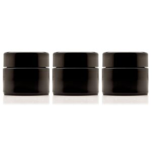 infinity jars 30 ml (1 fl oz) pocket size black ultraviolet glass screwtop jar 3-pack