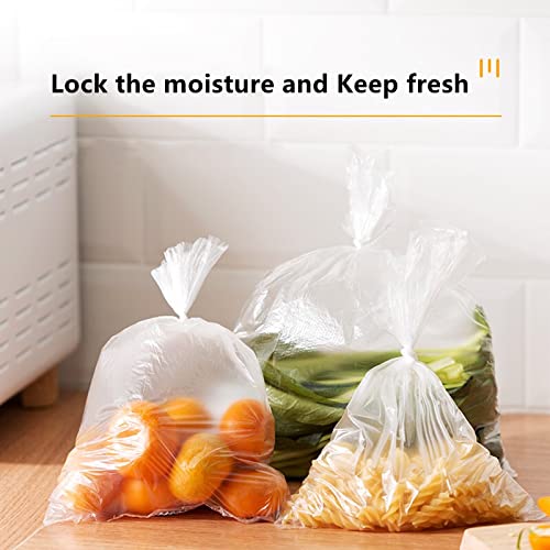 InPoetry 14" x 20" Plastic Produce Bag on a Roll, Food Storage Bag and Grocery Clear Bag, 350 Bag(1 Roll)