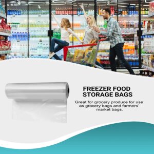 APQ Plastic Produce Bags Roll of 250 pcs, 14" x 20" Clear Plastic Bags for Food Storing and Transporting, 15 Micron Thick Food Bags Plastic from -50 to +220 degrees F, Waterproof Plastic Produce Bag