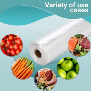 APQ Plastic Produce Bags Roll of 250 pcs, 14" x 20" Clear Plastic Bags for Food Storing and Transporting, 15 Micron Thick Food Bags Plastic from -50 to +220 degrees F, Waterproof Plastic Produce Bag