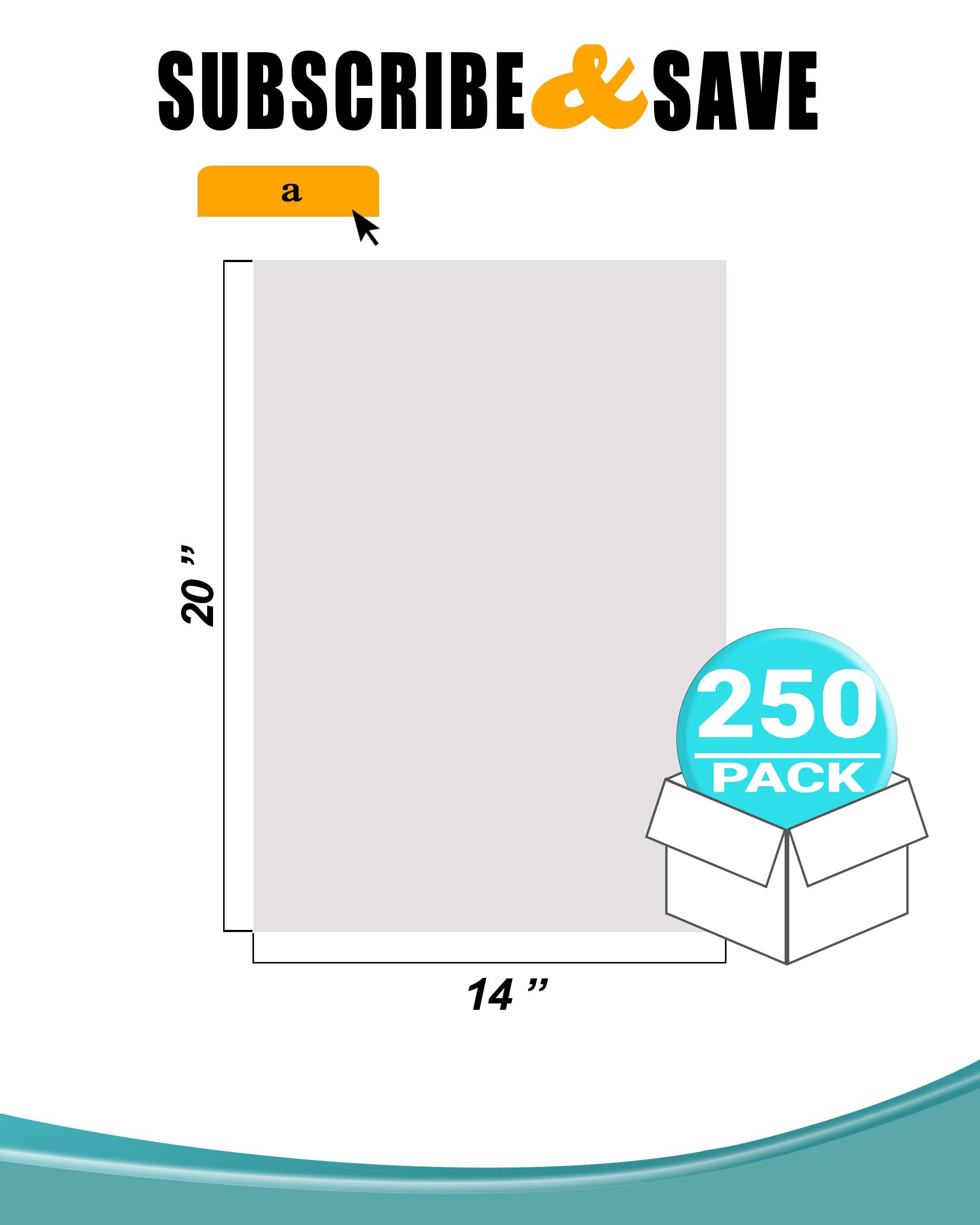 APQ Plastic Produce Bags Roll of 250 pcs, 14" x 20" Clear Plastic Bags for Food Storing and Transporting, 15 Micron Thick Food Bags Plastic from -50 to +220 degrees F, Waterproof Plastic Produce Bag