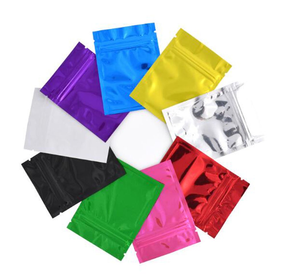 100pcs 3x4" Colorful Self Sealing Double-Sided Color Mylar Foil Flat Heat Sealable Bag Food Grade Storage Packing Pouch (White)