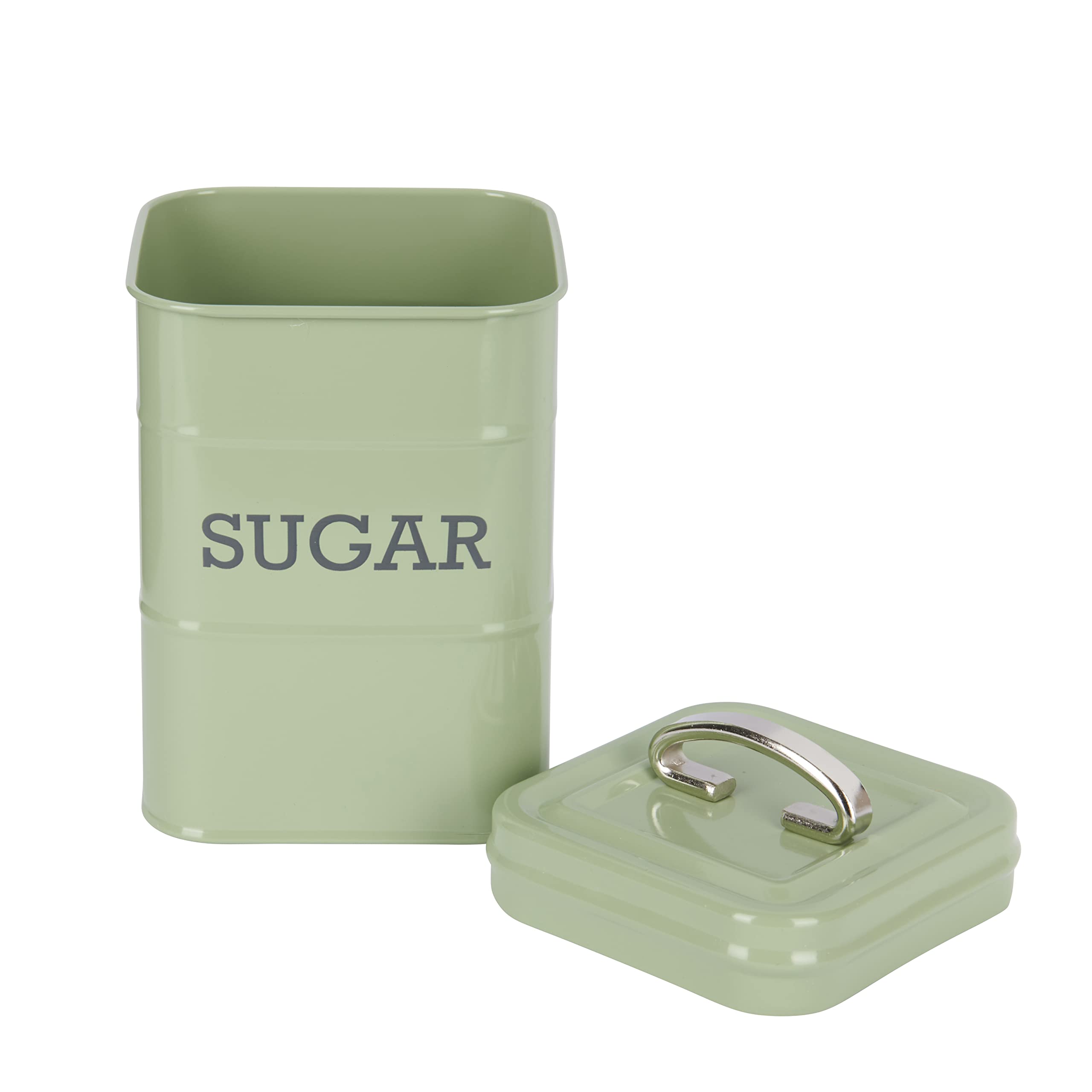 KitchenCraft Living Nostalgia Metal Sugar Canister, 11 x 17 cm (4" x 6.5") - English Sage