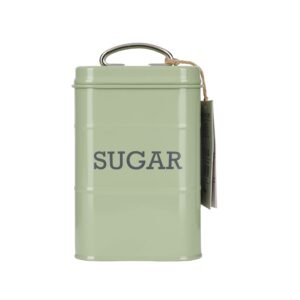 KitchenCraft Living Nostalgia Metal Sugar Canister, 11 x 17 cm (4" x 6.5") - English Sage