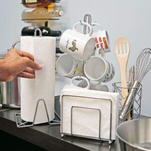 Southern Homewares SH-10297 Full Kitchen Accessory Set, Chrome Paper Towel & Utensil Holder, Napkin Container, Hangers, One Size