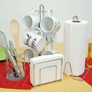 Southern Homewares SH-10297 Full Kitchen Accessory Set, Chrome Paper Towel & Utensil Holder, Napkin Container, Hangers, One Size