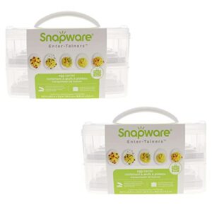 snapware snap n stack 2-layer food storage with egg holder trays - 2 pack