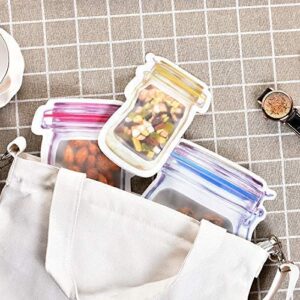 Reusable Mylar Storage Bags, 32 Ziplock Sealing Food Preserve Mason Jar Bags, Easy to fill and seal, Moisture proof, Transparent matte, Smooth edges, Sizes Large, Medium, Small