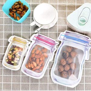 Reusable Mylar Storage Bags, 32 Ziplock Sealing Food Preserve Mason Jar Bags, Easy to fill and seal, Moisture proof, Transparent matte, Smooth edges, Sizes Large, Medium, Small