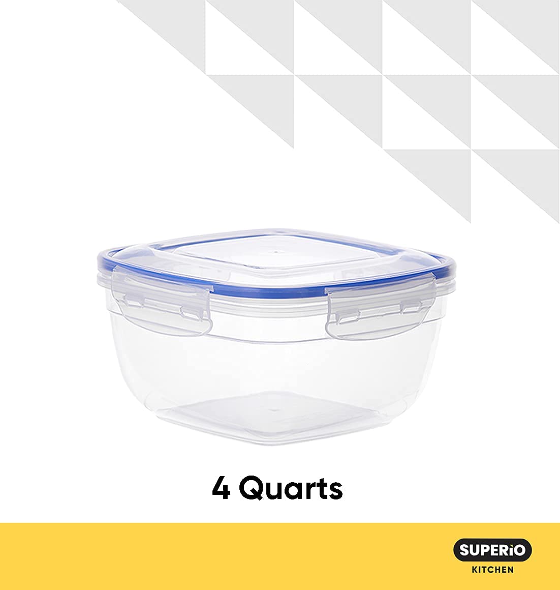 Large Plastic Food Storage Container with airtight Lid for Pantry, Fridge- 10 Cup, 80 Oz- BPA Free, Leakproof Sealed Container- Microwave, Dishwasher and Freezer Safe (2.5 Quart)