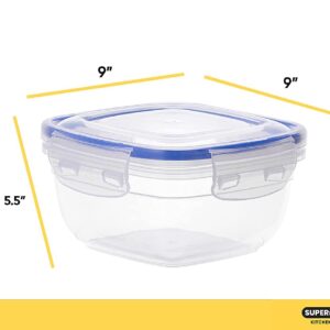 Large Plastic Food Storage Container with airtight Lid for Pantry, Fridge- 10 Cup, 80 Oz- BPA Free, Leakproof Sealed Container- Microwave, Dishwasher and Freezer Safe (2.5 Quart)