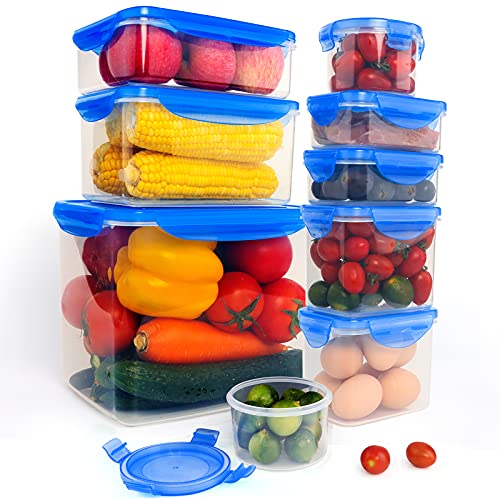 9 Pack Airtight Food Storage Container Set, Stackable Kitchen Storage Containers, 7.5L/ 253.6OZ Large ​Size, BPA-Free, Leak Proof, Freezer/Microwave Safe