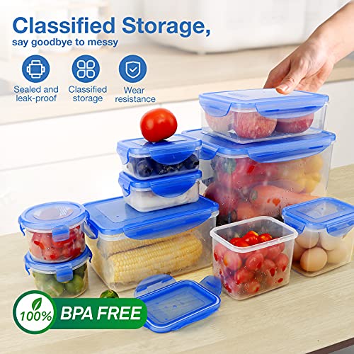 9 Pack Airtight Food Storage Container Set, Stackable Kitchen Storage Containers, 7.5L/ 253.6OZ Large ​Size, BPA-Free, Leak Proof, Freezer/Microwave Safe