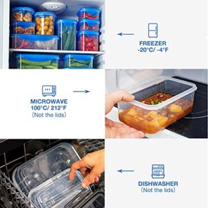 9 Pack Airtight Food Storage Container Set, Stackable Kitchen Storage Containers, 7.5L/ 253.6OZ Large ​Size, BPA-Free, Leak Proof, Freezer/Microwave Safe