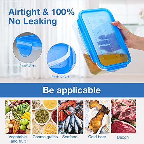 9 Pack Airtight Food Storage Container Set, Stackable Kitchen Storage Containers, 7.5L/ 253.6OZ Large ​Size, BPA-Free, Leak Proof, Freezer/Microwave Safe