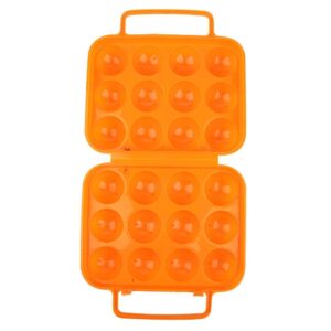 HERCHR Shatterproof Plastic Egg Carrier Holder with Lid, Orange, 12 Eggs Capacity