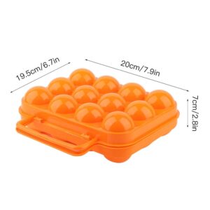 HERCHR Shatterproof Plastic Egg Carrier Holder with Lid, Orange, 12 Eggs Capacity