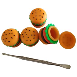 gentcy 5ml hamburger design silicone container silicone jar nonstick 10pcs