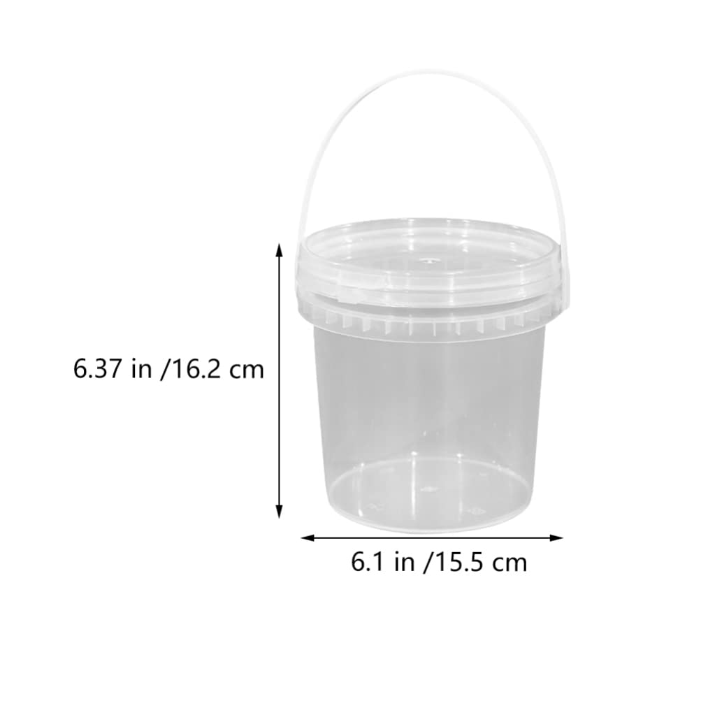 UPKOCH 2Pcs Ice Cream Tub with Lid and Handle Clear Plastic Ice Cream Pails Container for Homemade Ice- Cream Storage 2L