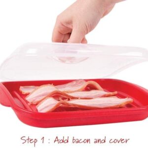 Decor Microsafe Bacon Cooker One Size Red