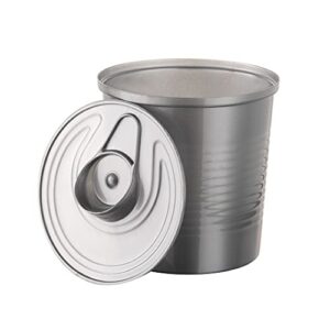 Restaurantware 4 oz Round Silver Plastic Tin Can - with Lid - 2 1/2" x 2 1/2" x 2 3/4" - 20 count box