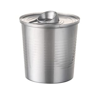 Restaurantware 4 oz Round Silver Plastic Tin Can - with Lid - 2 1/2" x 2 1/2" x 2 3/4" - 20 count box