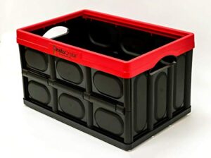 greenmade instacrate collapsible storage container, 12 gal, red/black