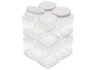 32 oz (1 quart) pete containers, 8-pack, clear plastic kitchen food storage with gripf