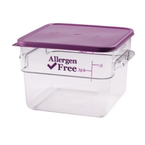 cambro 12sfscw441 12qt allergen-free clear graduated camsquare