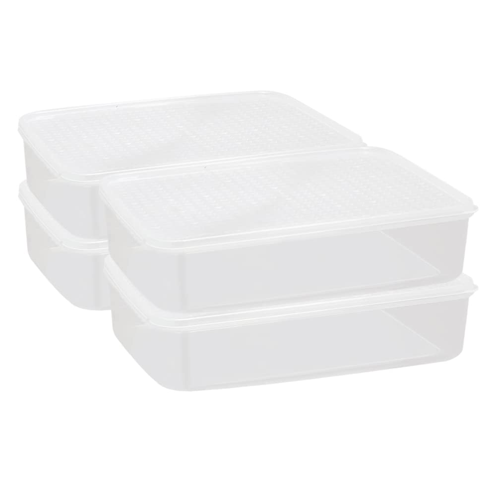 Cetomo 5L*4 Food Storage Containers,Microwave, Freezer and Dishwasher Safe, Lunch Boxes,Refrigerator Organizer Bins with Lid