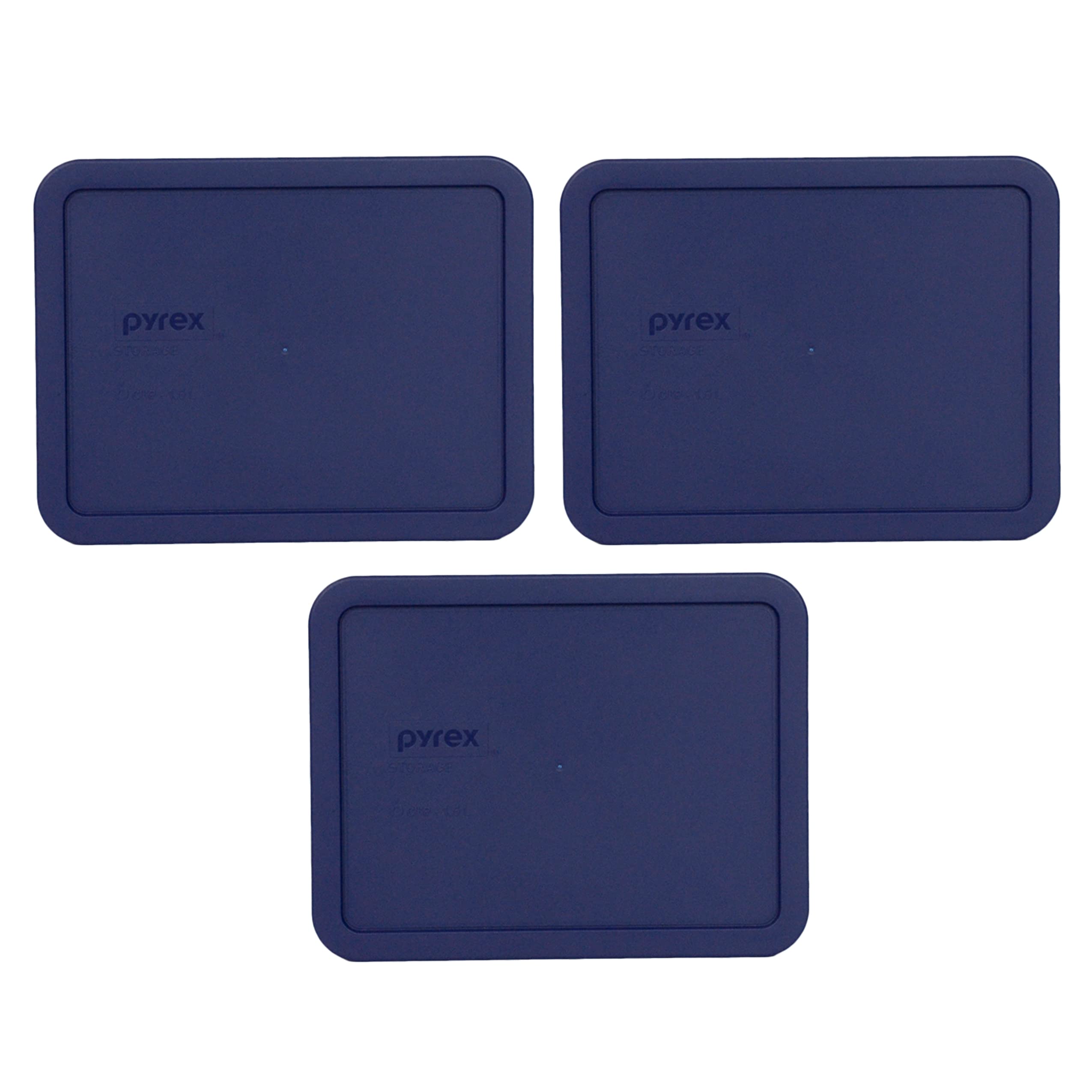 Pyrex 7211-PC Blue Plastic Food Storage Replacement Lids - 3-Pack