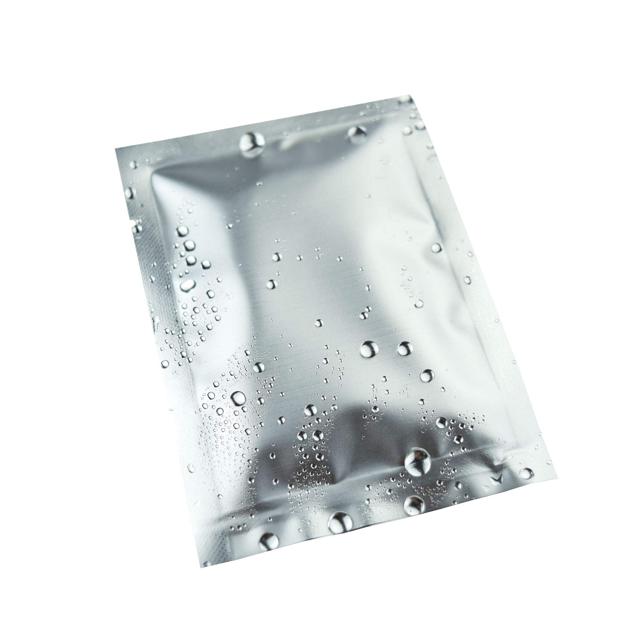 100PCS Matte Silver Metallic Foil Open Top Mylar Bags 8x12cm (3.1x4.7")