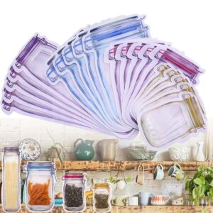 2023 new reusable mason bottle ziplock bags,reusable mason jar ziplock bags,mason bottle zip lock bags (5set-20pcs)