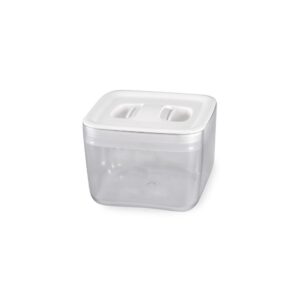 ClickClack Clear 1 Qt Cube Canister w/White Lid