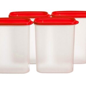 Tupperware Modular Mates Oval Plastic Container 4 Set, 2.3 Litres, 4-Pieces, Multicolor