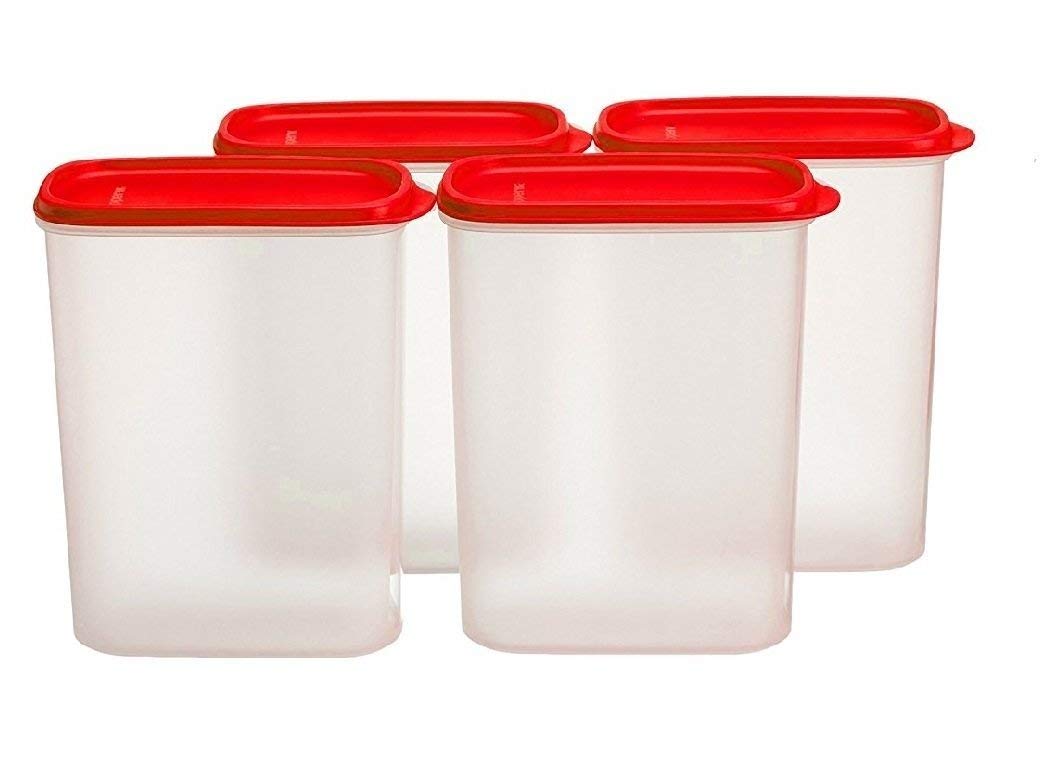 Tupperware Modular Mates Oval Plastic Container 4 Set, 2.3 Litres, 4-Pieces, Multicolor