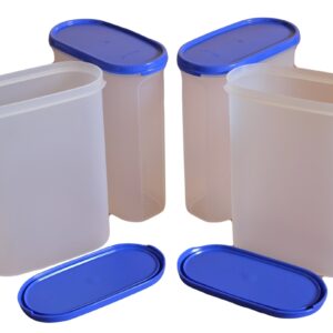 Tupperware Modular Mates Oval Plastic Container 4 Set, 2.3 Litres, 4-Pieces, Multicolor