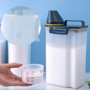 Yepar Powder Storage Box Plastic Kitchen Rice Storage Bin Rice Grains Container Laundry Powder Detergent Case with Pour Mouth