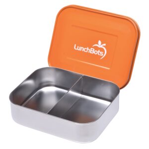 LunchBots Duo Stainless Steel Food Container, Orange