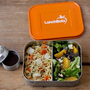 LunchBots Duo Stainless Steel Food Container, Orange