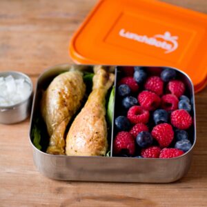 LunchBots Duo Stainless Steel Food Container, Orange