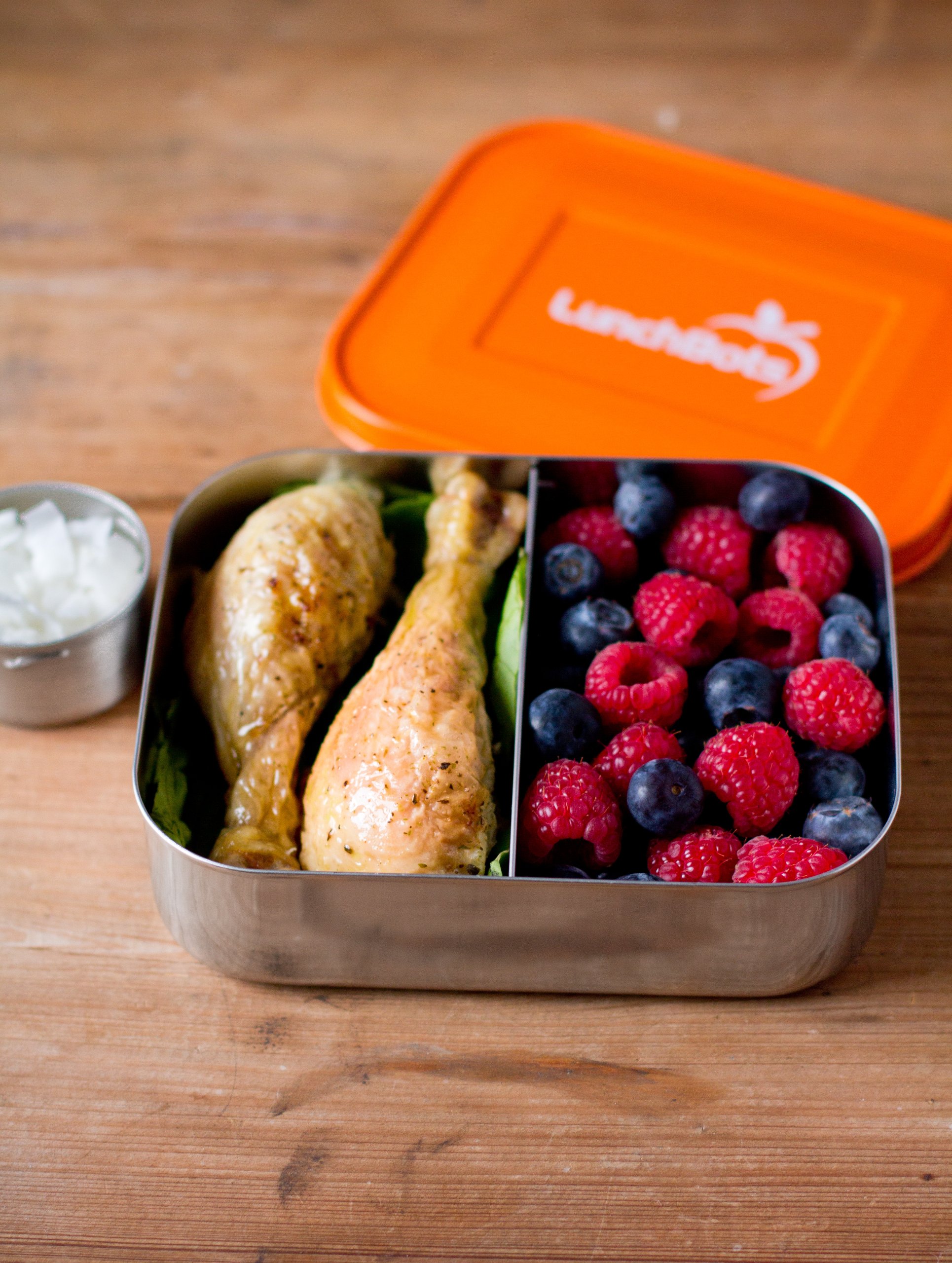 LunchBots Duo Stainless Steel Food Container, Orange