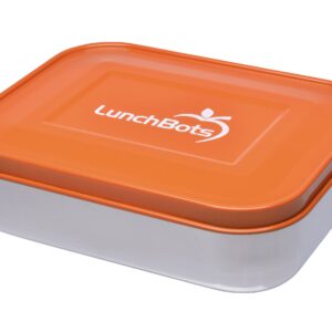 LunchBots Duo Stainless Steel Food Container, Orange