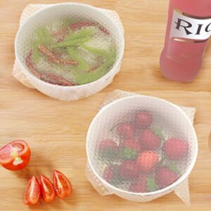 AKOAK 2 Pieces Varisized Reusable Silicone Food Wrappers Eco-friendly Silicone Seal Cover Food Fresh-Keeping Preservative Film