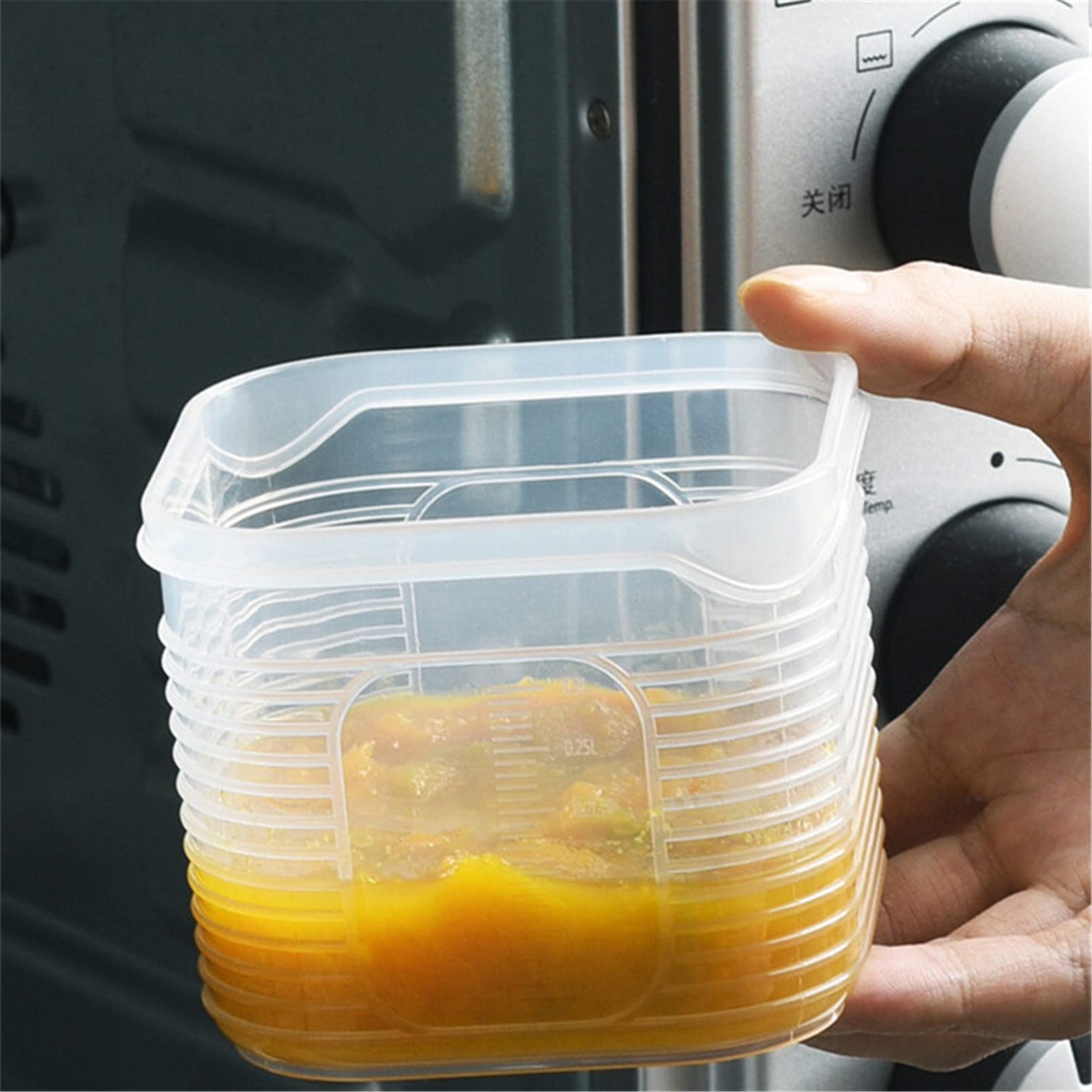 ASkinds Fridge Food Storage Container with Lids - Reusable 6 Individual Detachable Small Boxes with Lid for Refrigerator and Pantry Divided Container to Keep Fresh Vegetables, Fruit, Nuts, Meat